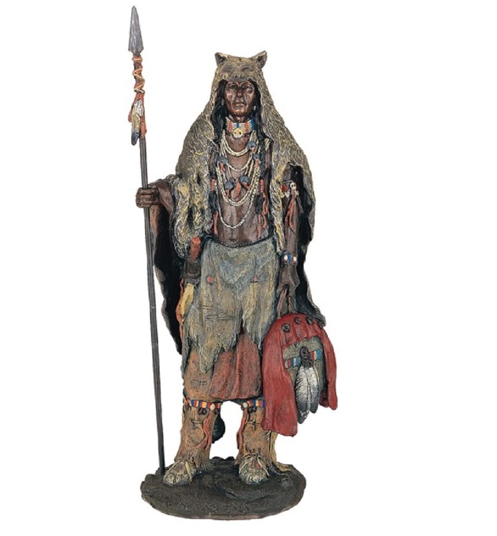 Amazon.com: ICE ARMOR 14" H Indian Warrior with Spear Statue Native ...