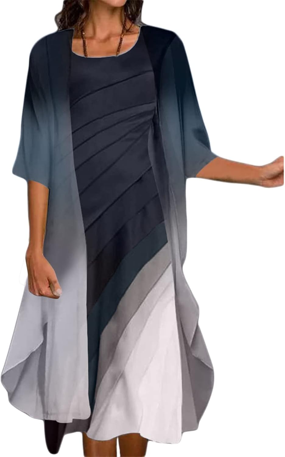 Zilosconcy Midikleid Damen Ab 50 Jahren Festliche Kleider Für Damen Ab 50 Jahren Frauen Kleid ...