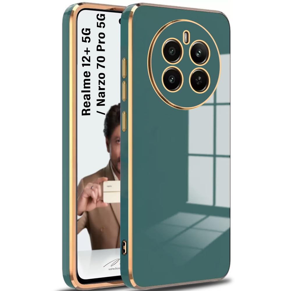 TheGiftKart Luxurious Golden-Plated Back Cover Case for Realme 12 Plus ...