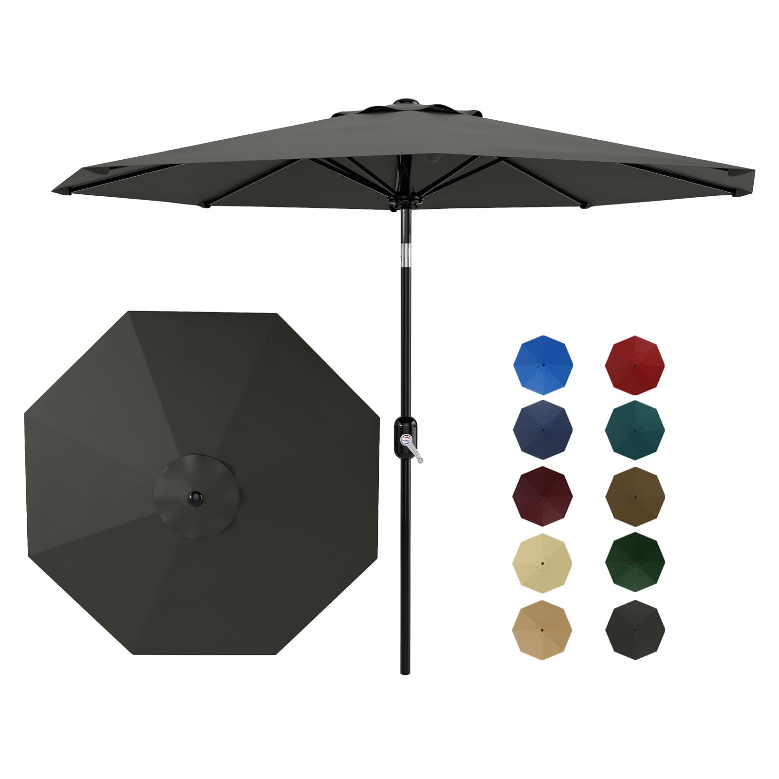 Snapklik.com : 10Ft Patio Umbrella - 8 Sturdy Ribs Outdoor Table Umbrella