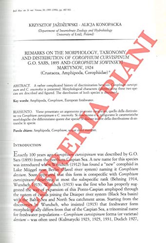 Remarks on the morphology, taxonomy and distribution of Corophium ...