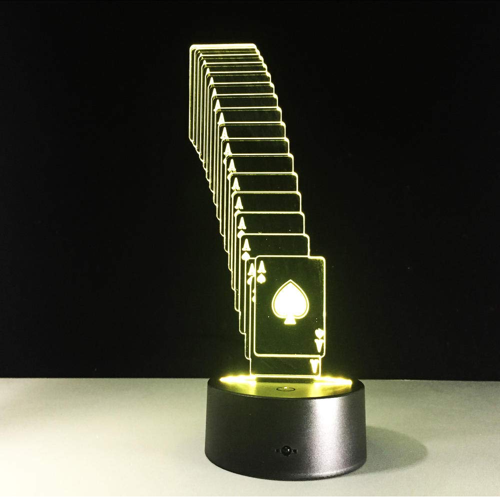 Amazon.com: Bedside Table Lamps Folding Poker Lamp 7 Color Change Desk ...