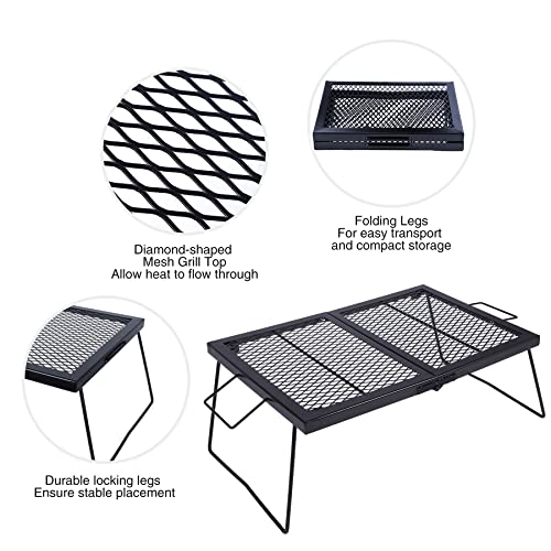 Snapklik.com : REDCAMP Folding Campfire Grill Heavy Duty Steel Grate