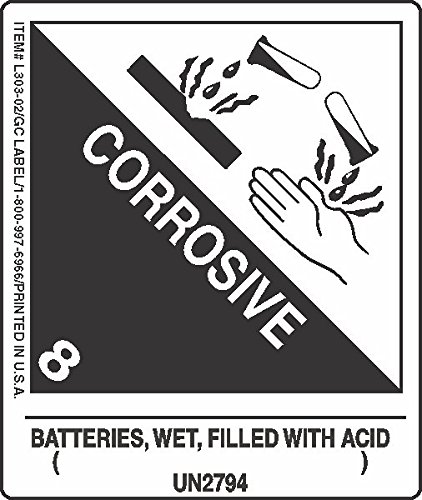 GC Labels-L303P11, Batteries, Wet, Filled with Acid () UN2794, Roll of ...
