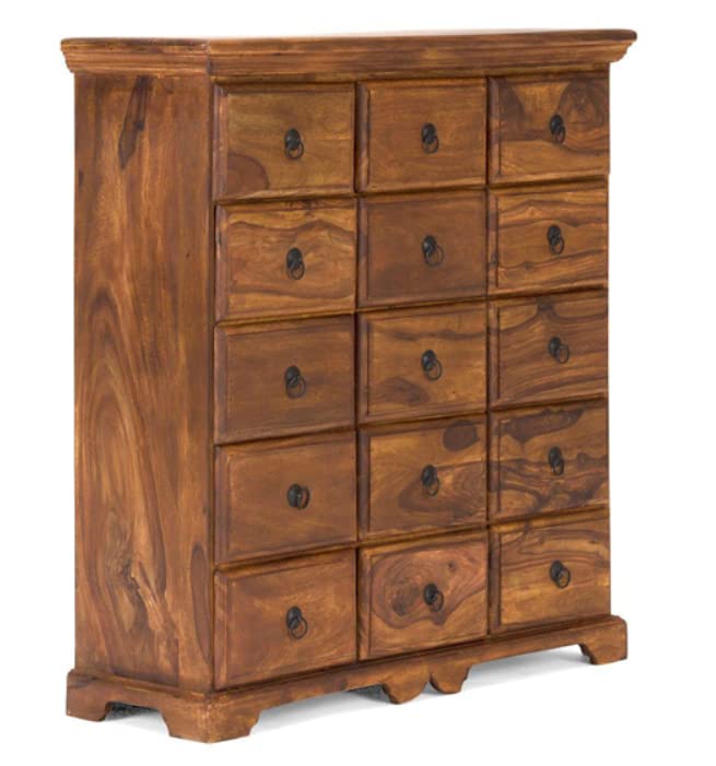Solid Wood Chest of Drawers in Sheesham Wood in Honey Finish | Living ...