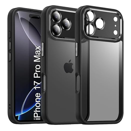 LuxuryKase Shockproof Transparent Back Cover Case for iPhone 17 Pro Max ...