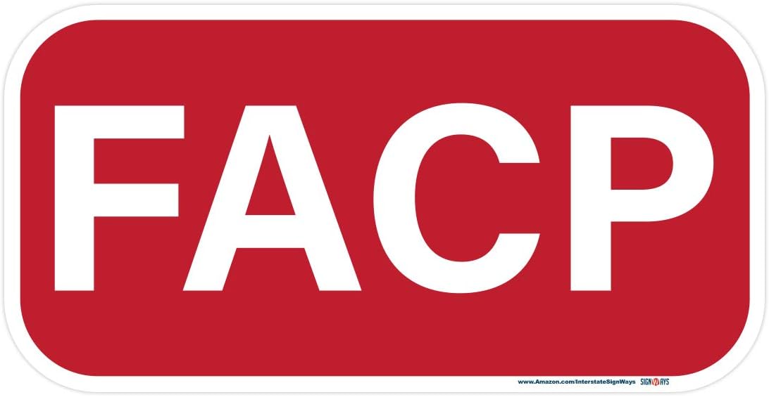 Amazon.com: FACP Sign, Includes Holes, 3M Reflective, Aluminum, 6" X 12 ...