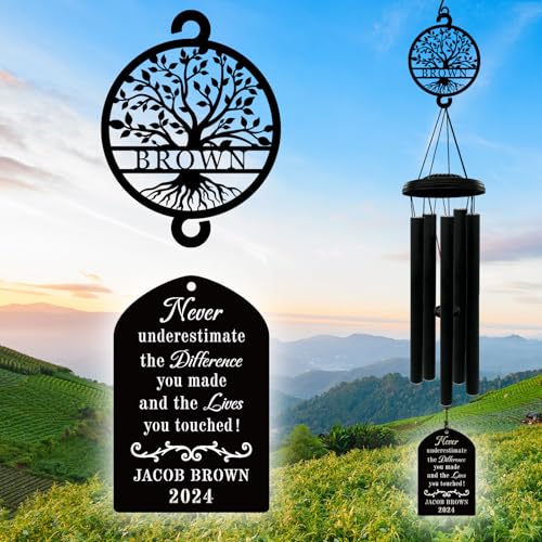 Amazon.com: Personalized Tree of Life Wind Chimes – Custom Retirement ...