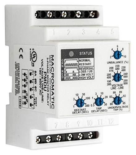 PMDU - Phase Monitoring Relay, Multifunction, PMD Series, DPDT, 10 A ...