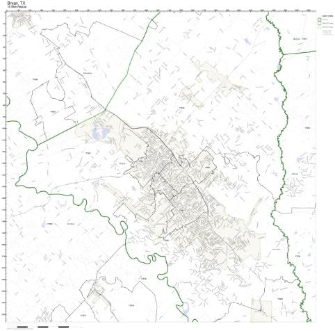 Amazon.com: Bryan, TX ZIP Code Map Laminated : Office Products