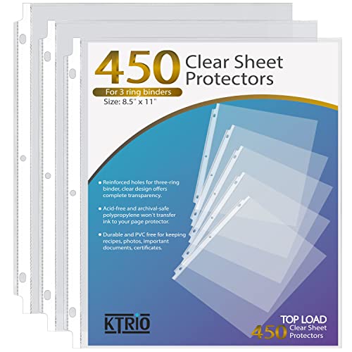 Snapklik.com : KTRIO Sheet Protectors 8.5 X 11 Inch Clear Page ...