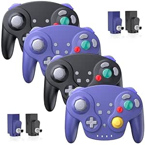 Amazon.com: 4 Pack Wireless GameCube Controller, 2.4 GHz Receiver ...