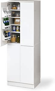Amazon｜moca company Mirage 鏡面 食器棚 キッチン ストッカー 幅60 キッチンラック スリム 食品庫 キッチン収納 ...