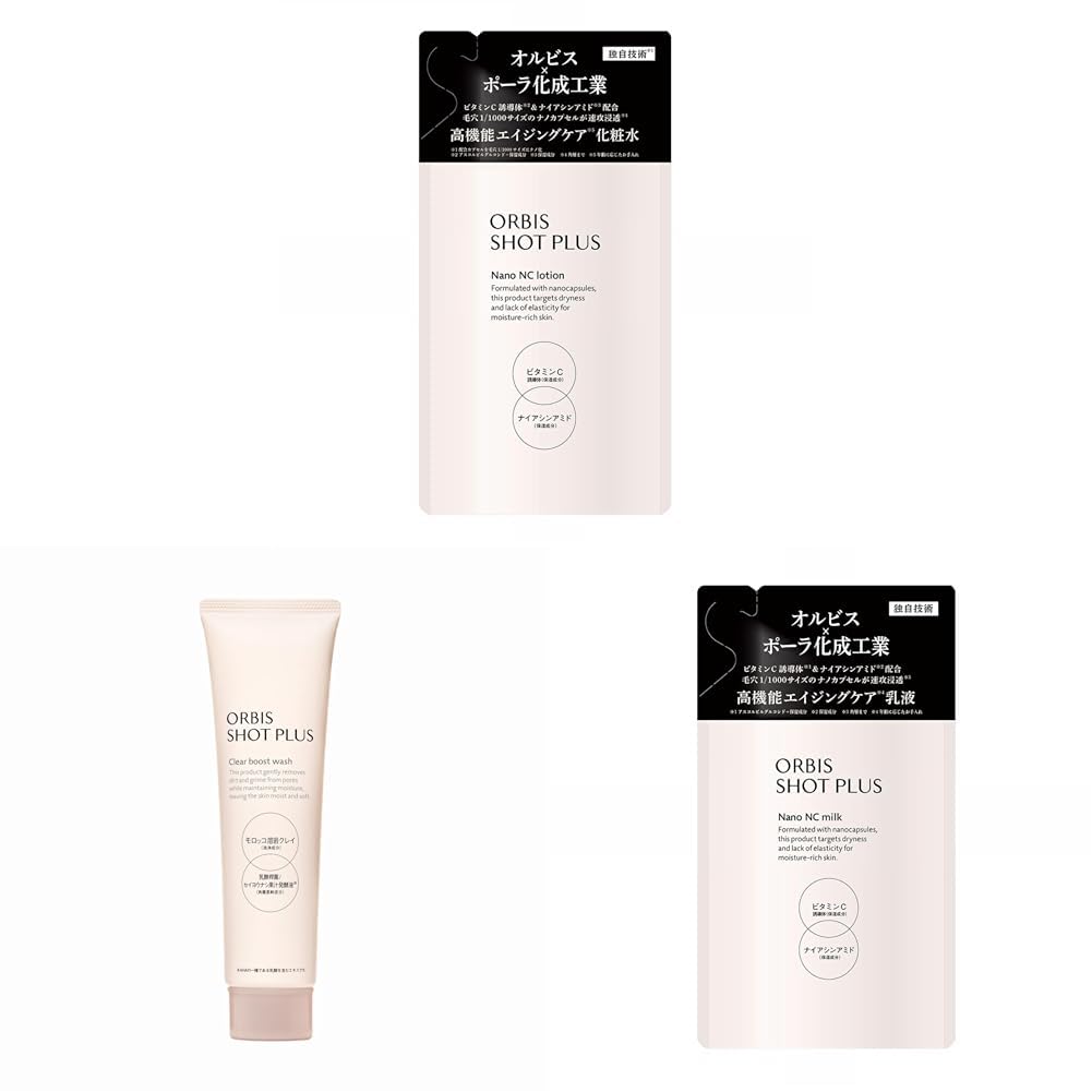 Amazon | 【セット買い】ORBIS（オルビス） オルビス ショットプラス つめかえ用 ナノ NC ローション 150mL + ショットプラス クリア ブースト ウォッシュ 100g ...