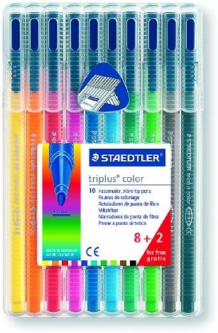 STAEDTLER Triplus Colour Felt Tip Pens, Triangular, Stable, Impression ...