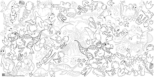 Amazon.com: Dinosaur Coloring Poster, Dinosaur Birthday Party Decor ...