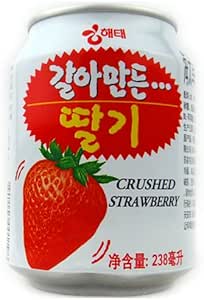 Haitai Bon Bon Crushed Strawberry Juice Drink 238ml (12 Cans) : Amazon.co.uk: Grocery