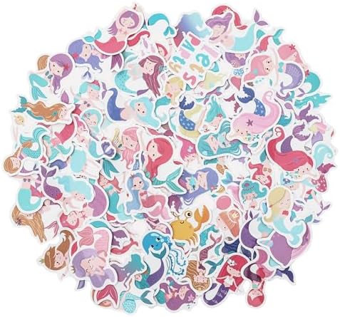 Amazon.com: 100 Pack Mermaid Stickers, Mermaid Party Favors, Birthday ...