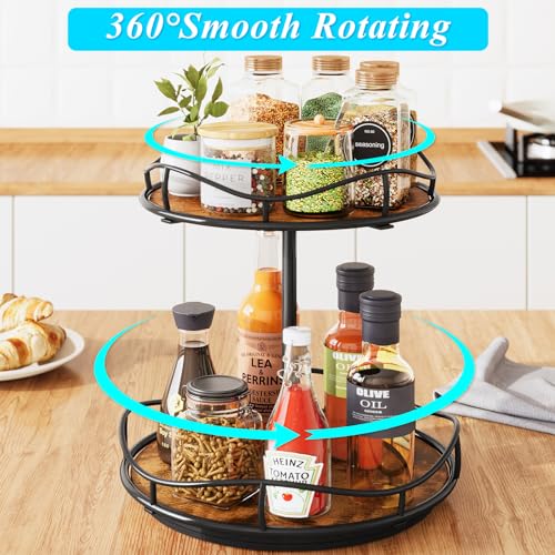 Snapklik.com : Wood Lazy Susan Organizer Spice Rack - Revolving 10 Inch ...