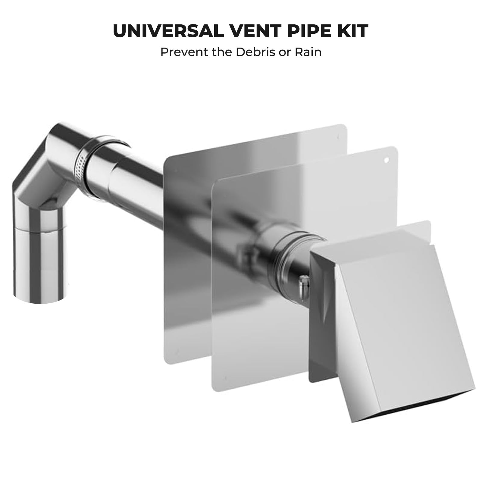 Snapklik.com : CAMPLUX 3" Horizontal Stainless Steel Vent Pipe Kit
