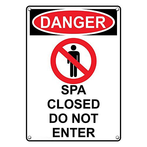 Amazon.com: Weatherproof Plastic Vertical OSHA Danger Spa Closed Do Not ...