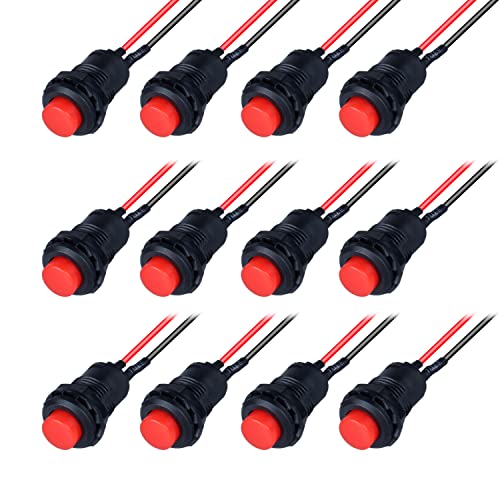 Snapklik.com : DMWD 12-Pack 12mm Mini Latching Push Button Switch AC ...