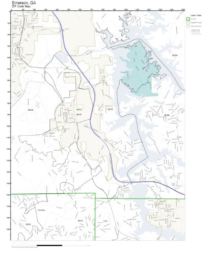 ZIP Code Wall Map of Emerson, GA ZIP Code Map Not Laminated: Amazon.com ...