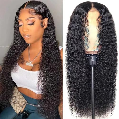 Amazon.com : Lace Front Wigs Deep Wave Synthetic Artificial Human Hair ...