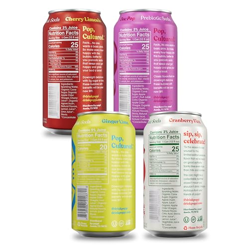 Snapklik.com : POPPI Sparkling Prebiotic Soda, Beverages w/Apple Cider Vinegar, Seltzer Water ...