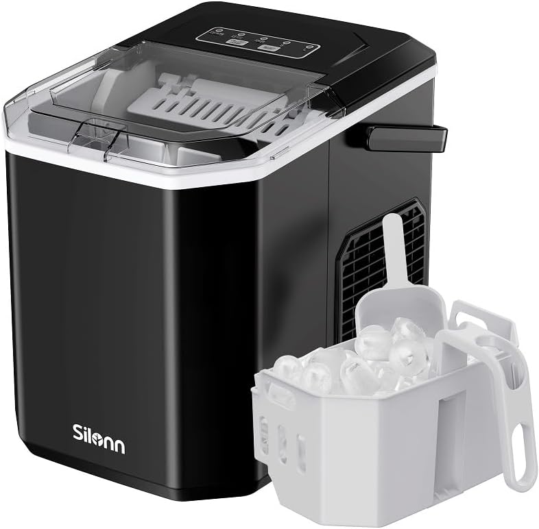 Amazon.com: Silonn Ice Maker Countertop, Portable Ice Machine with ...