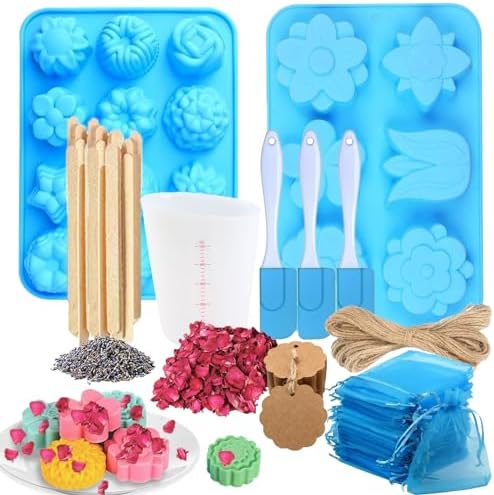 Amazon.com: Flower Silicone Soap Molds,Soap Making Kit for Adults ...