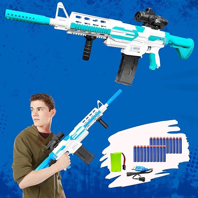 AR Rifle Toy Gun, Automatic Shooting, Battery Powered, 20 Foam Dart ...