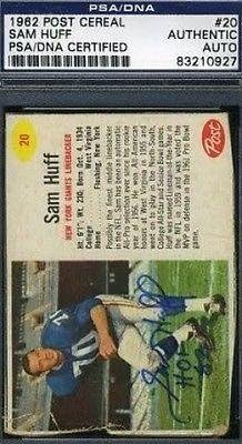 Sam Huff Giants Signed 1962 Post Cereal Set Break Autograph Authentic ...