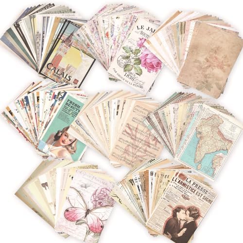 240 Sheets of Scrapbook Paper 4.7" x 6.7", Vintage Scrapbooking ...