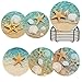 Amazon.com: Coasters for Drinks Absorbent with Holder,Starfish Seashell ...