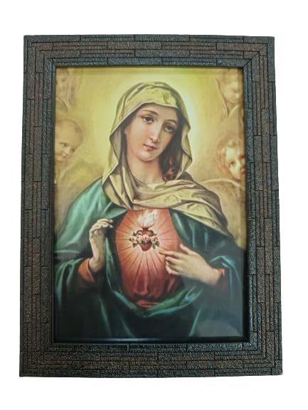 Catholic Frames Immaculate Heart of Mary & Angels Acrylic Art Printing ...