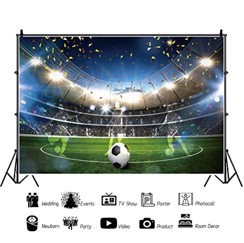 Renaiss 10x8ft Football Field Photography Backdrop Soccer Pitch Stadium ...