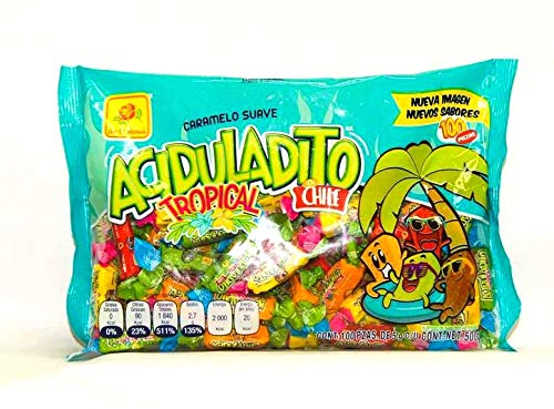 Buy Aciduladito Tropical - Chewy Spicy Mexican Candy Bag of 100pcs ...
