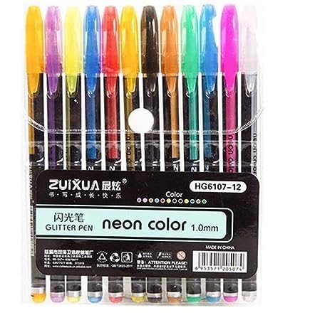 ALL SEASONS | Neon Pens 12 Pcs Neon Glitter Pens Set Gel Colour Pens ...