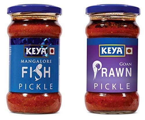 KEYA Mangalore Fish Pickle and Goan Prawn Pickles Combo (270 g Each ...