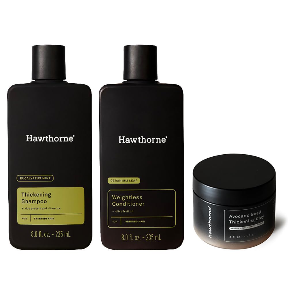 Amazon.com : Hawthorne Men's Daily Thickening Hair Bundle for Thinning ...