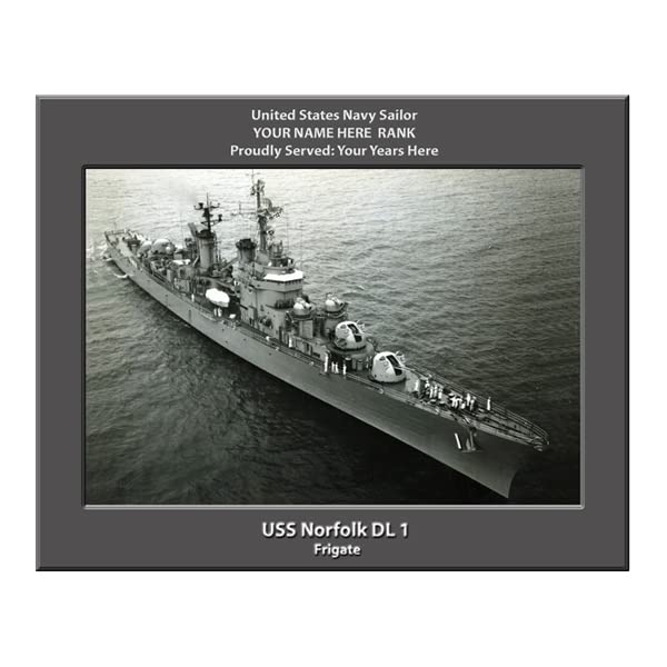 Amazon.com: USS Norfolk DL-1 Personalized United States Navy Ship ...
