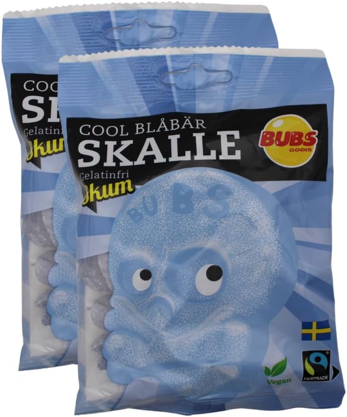 Amazon.com : 2 Bags x 90g of BUBS Cool Blueberry Sour Skum Candy - Sour ...