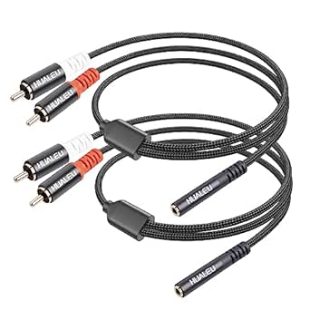 Amazon.com: HUALEU 1FT 2Pack Female 3.5mm to Dual RCA/Phono Male Stereo ...