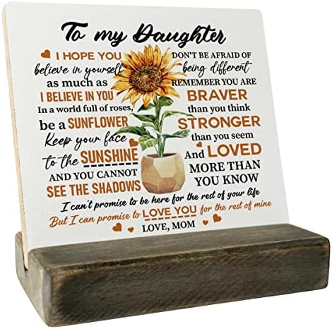 Amazon.com: To My Beautiful Daughter Wood Sign, Gifts for Daughters ...