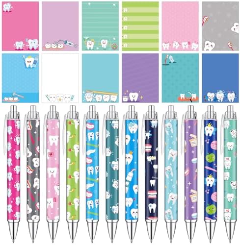 Amazon.com : Thenshop 24 Pcs Dental Pens and Notepad Set Teeth Theme ...