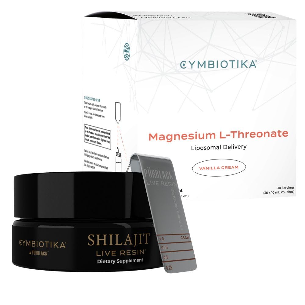 Amazon.com: CYMBIOTIKA Liposomal Magnesium L-Threonate & Pure Shilajit ...
