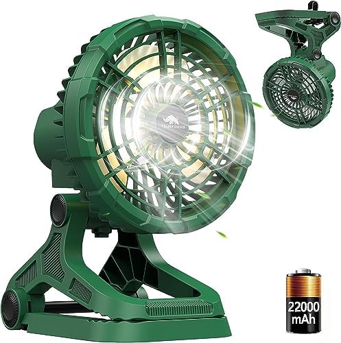 Amazon.com: 22000mAh Portable Camping Fan with LED Lantern, 360°Auto ...