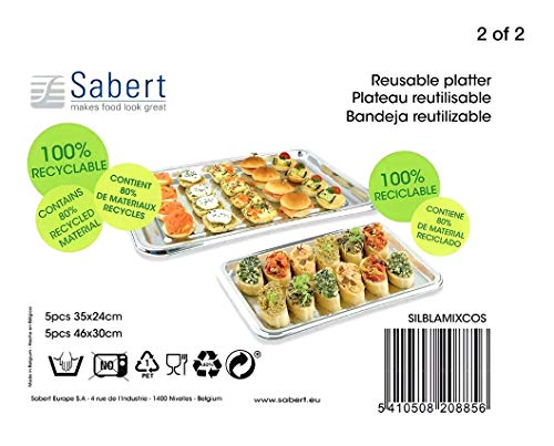 Sabert Rectangular Mix Handy Large Party Serving Platters-Pack of Trays ...