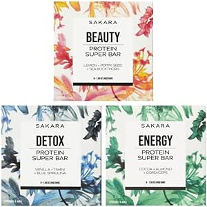 Amazon.com: Sakara Protein Super Bar 3-Pack - 24 Protein Bars, Clean ...